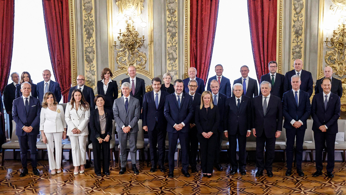 意大利首任女總理宣誓就職 重要閣員也友台 | 意大利總理梅洛尼 | 副總理塔加尼 | 一帶一路 | 新唐人电视台